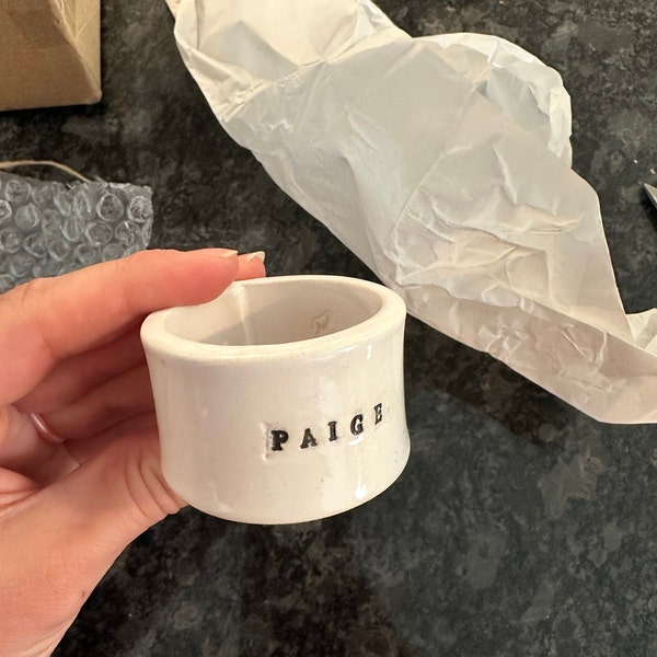 Personalized Napkin Rings Handmade Ceramic Engraved Napkin Ring Family ...