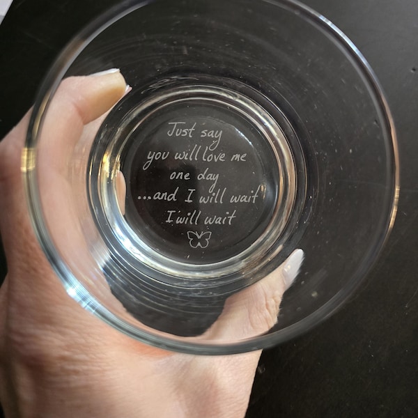 Custom Etched Handwriting Rock Glass Engrave Your Handwritten Message ...