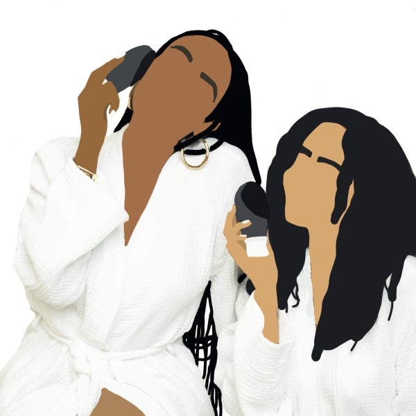 Custom Digital Couple Portrait From Photo, Faceless Portrait Print ...