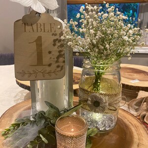 Rustic Wooden Table Number Tag // Farmhouse Style // Wedding - Etsy