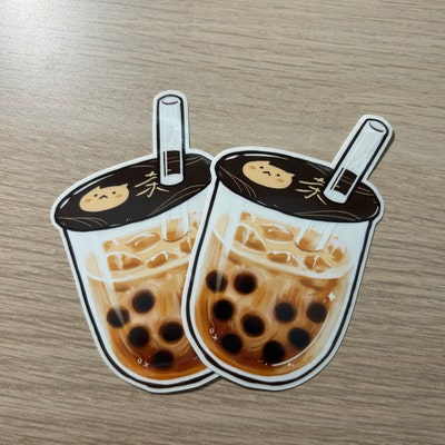 Boba Tea Clear Vinyl Sticker - Etsy