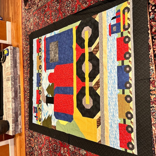 Train Quilt Pattern: Twin Size (66x86), Beginner Friendly (PDF Pattern ...