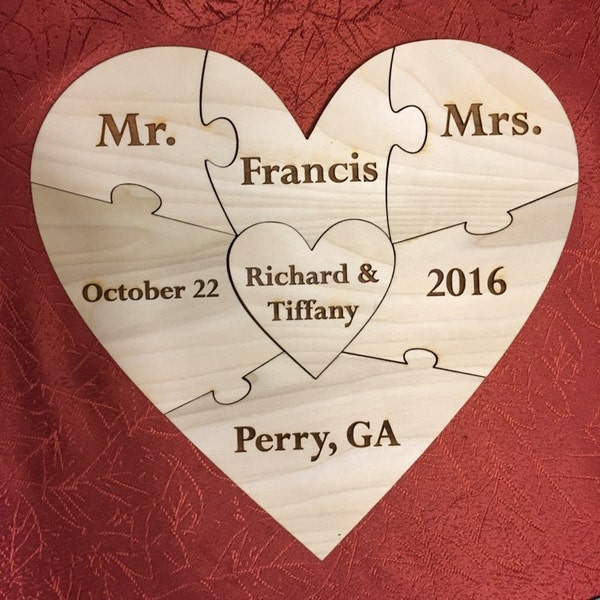 Custom Family Wooden Heart Puzzle - Family Unity Puzzle - Pregnancy ...
