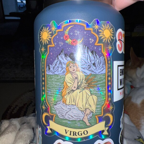 Virgo Zodiac Holographic Sticker, Virgo Zodiac Sticker, Waterproof ...