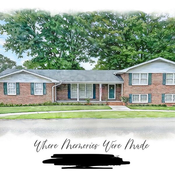 House Portrait, House Painting, Housewarming Gift, Realtor Gift, Home ...