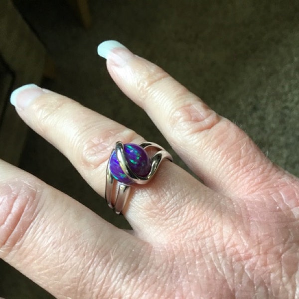 Interchangeable Ring (.925 Sterling Silver) With 10mm Syn. Multi ...