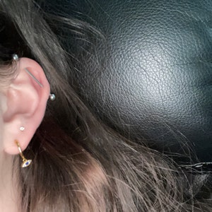 316L Cubic Crescent Piercing / Three Color Crescent Moon | Etsy