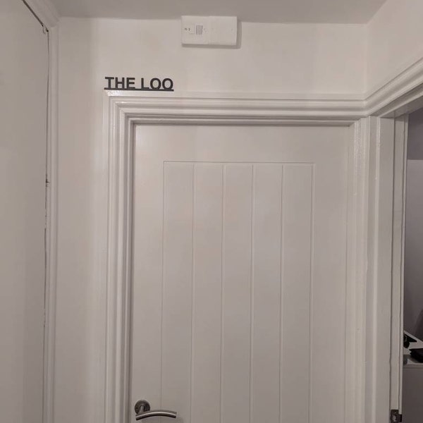 THE LOO Toilet Door Sign, Door Topper, Shelf Decor, Door Frame Art ...