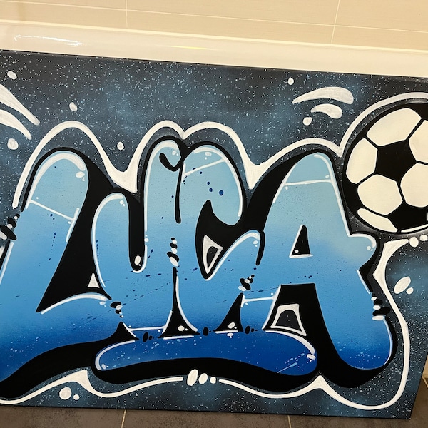 Name as Graffiti Personalized Canvas Hand Painted Sprayed No Print ...