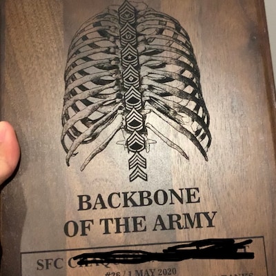 NCO Backbone of the Army Plaque Induction, Promotion, Soldier, Army ...