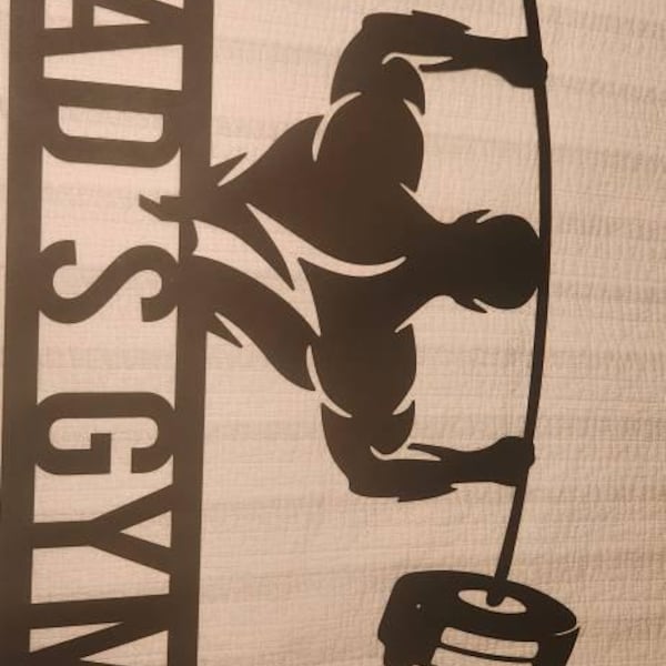 Personalized Gym Name Metal Sign, Custom Bodybuilder Name Sign, Barbell ...