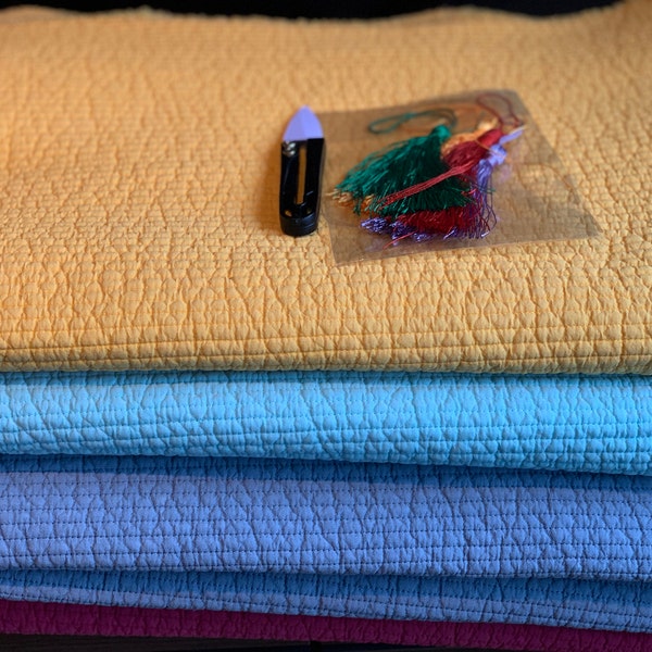 Double Layered, Quilted Padding, Washed Cotton Fabric in 30 Colours - Etsy