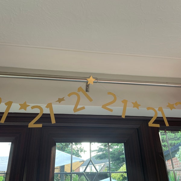 21st Birthday Party Banner/ Garland in Gold, Silver, Black or Bronze - Etsy