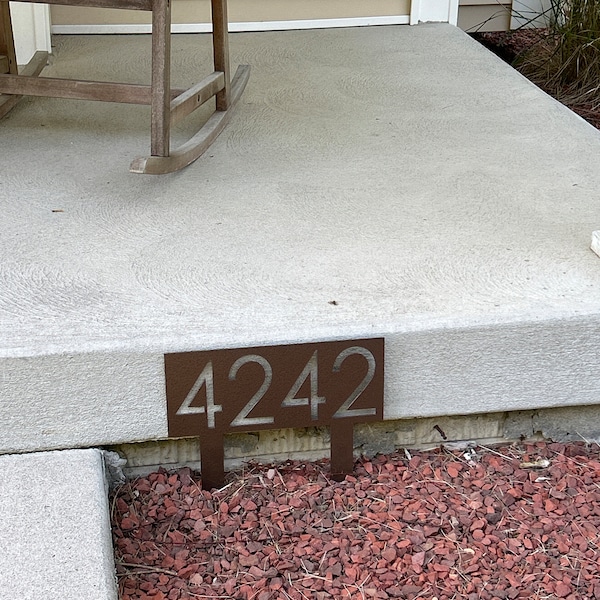 Modern Metal Address Yard Sign - Modern Address Sign - Metal Address ...