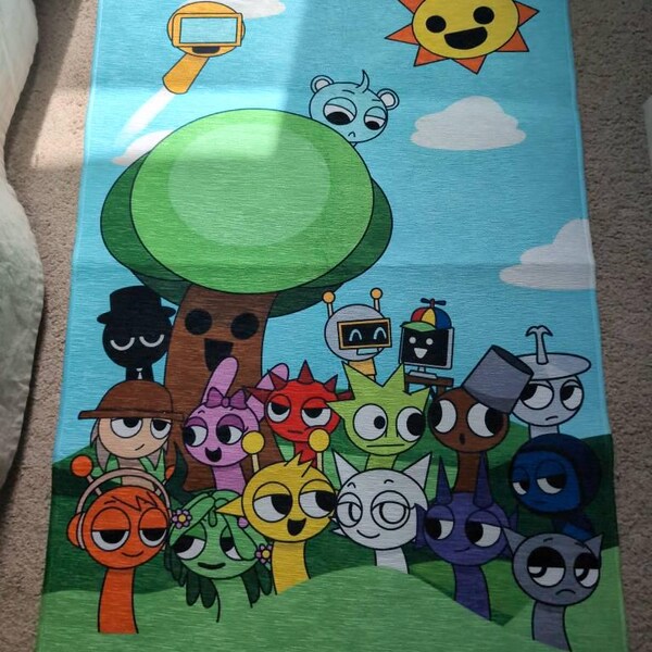 Sprunki Kids Carpet: Colorful Kids Playroom Area Rug, Fun Sprunki ...