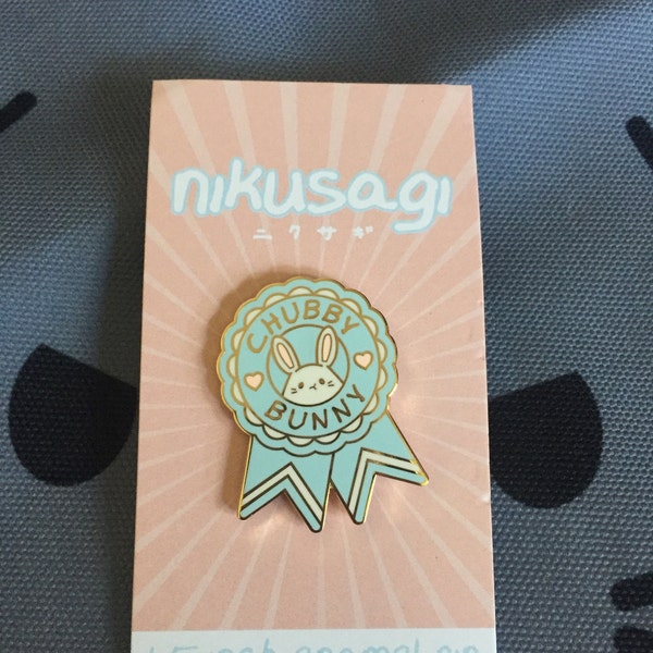 Chubby Bunny Award Ribbon | Hard Enamel Pin | 1.5" | Animal Badge ...