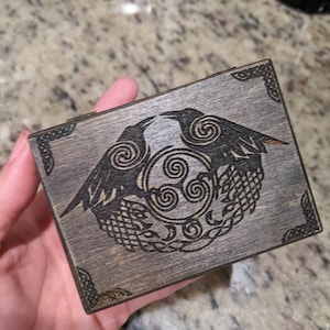 Celtic Ravens Themed Mini Wooden Jevelery Box/casket - Etsy