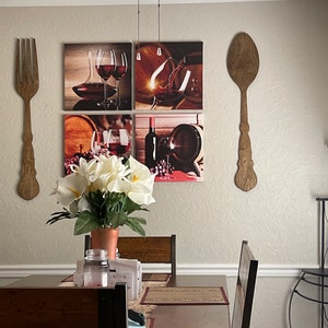 Fork Spoon Dining Room Sign Farmhouse Sign Decor Farmhouse Style Giant ...