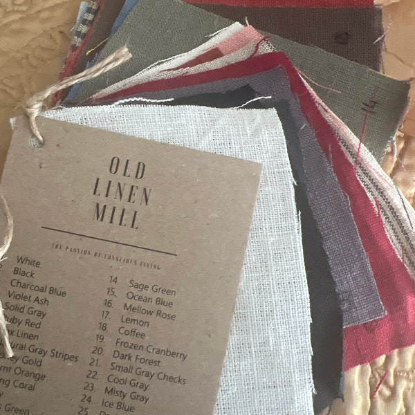 Linen Fabric Samples Swatches for Home Decor and Clothing / Old Linen ...