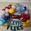 Airplane Birthday Balloon Garland Vintage Plane Birthday Time Flies ...