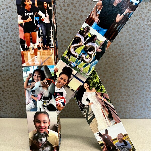 Letter Photo Collage, Free Standing Letter, 3D Letter, Picture Collage ...