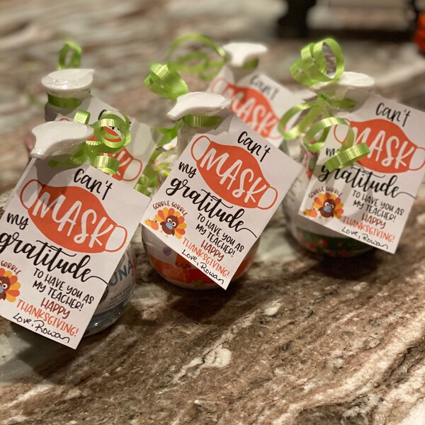 Printable/editable Happy Thanksgiving Gratitude Gift Tag for Teachers ...