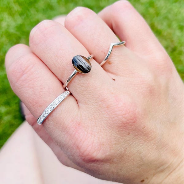 Oval Hair Keepsake Ring | Fur Keepsake | Lock of Hair Keepsake | Hair ...