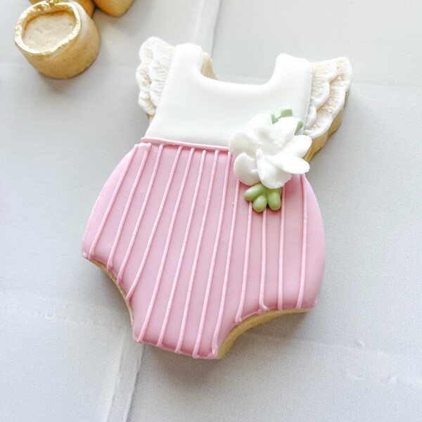 Baby Romper Ruffle Sleeve Onesie Cookie Cutter - Cookie Cutters by Nori ...