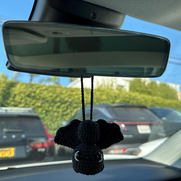Goth Car Accessory Bat Plush Rear View Mirror Accessory for Women, Men ...