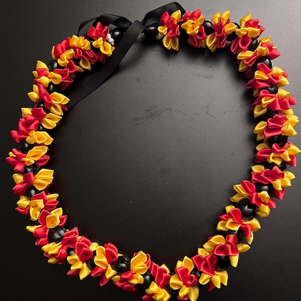 Toropical Flower Hawaiian Ribbon Lei,graduation Lei,anniversary Lei ...