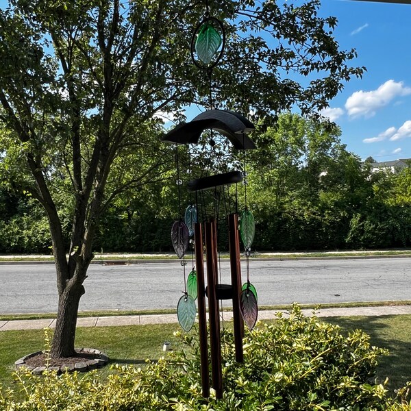 Garden Chime Beautiful Sound Metal, Glass, Personalized Card on Request ...