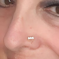 16G Moon Dangle Star Rook Earring/titanium Eyebrow Rook/cartilage ...