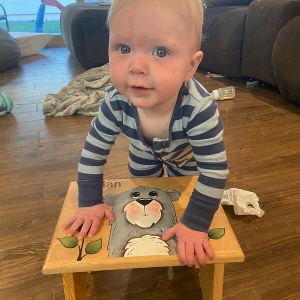 Step Stool, Bear Step Stool, Personalized Step Stool, Bear Stool, Kids ...