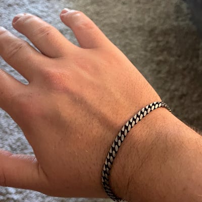 Custom Men's Silver Bracelet, Waterproof Stainless Steel Name Bracelet ...