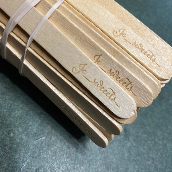 Custom Engraved Wood Standard 4.5" Popsicle Sticks (WAXED ...