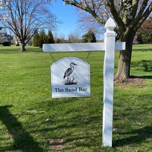 Country Estate Property Name Sign Hanging From Wood and Wrought Iron ...