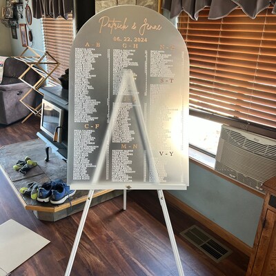 Acrylic Wedding Seating Chart Table Seating Chart Alphabetical Seating ...
