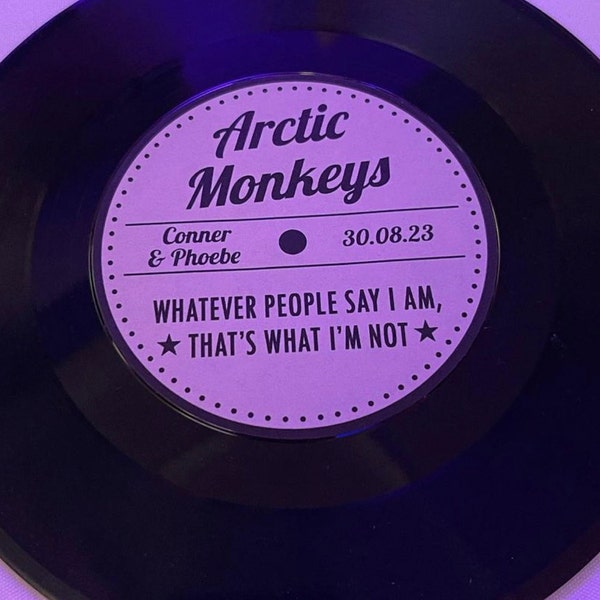 Personalised Record Label STICKERS for 7" Vinyl Record Table Names ...