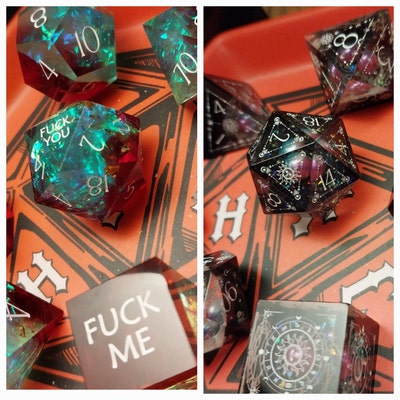 Dnd Dice Set Clear Quartz Set Raised Dice for Dungeons and Dragon, RPG ...