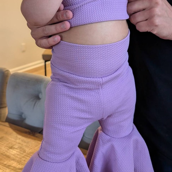 Baby Bell Bottoms & Matching Bow Set/ Infant Bell Bottoms/ Solid Black ...
