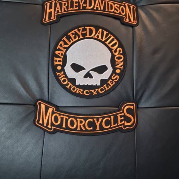 Harley Davidson WINGS SKULL Large Back Patch for Custom Biker Vest - Etsy