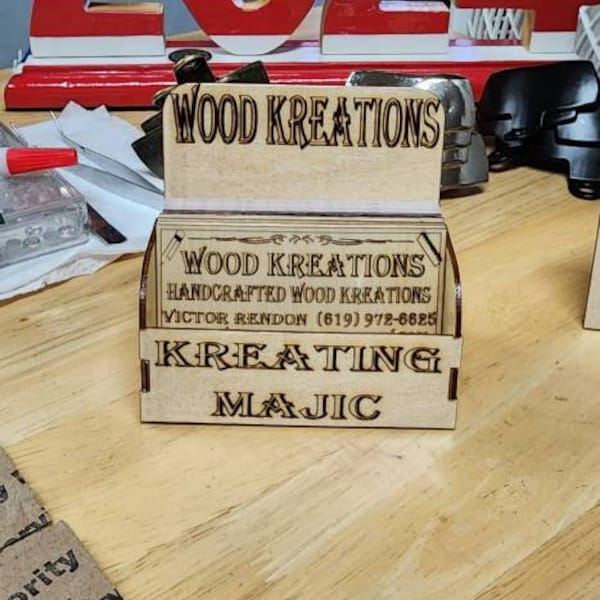 Visitenkartenhalter SVG Laser Cut Files - Business Schreibtisch ...