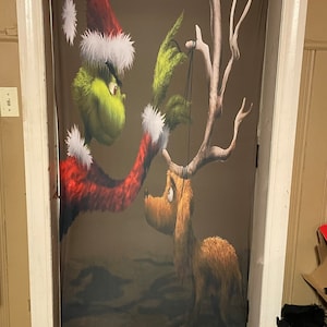 Grinch Christmas Door Cover Christmas Door Covers Grinch Door Decor ...