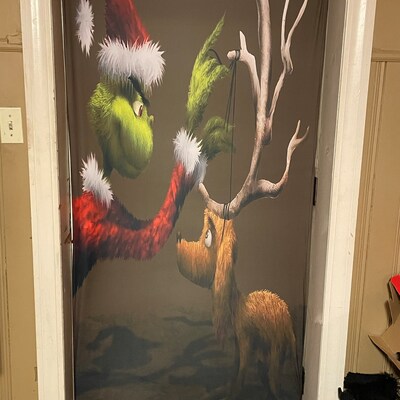 Grinch Christmas Door Cover Christmas Door Covers Grinch Door Decor ...