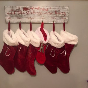 And the Stockings Were Hung Wooden Sign, Stocking Holder Sign, Wooden ...