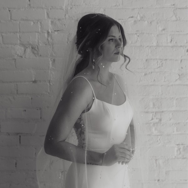 Crystal Pearl Tulle Birdcage Veil, Birdcage Veil, Tulle Birdcage Veil ...