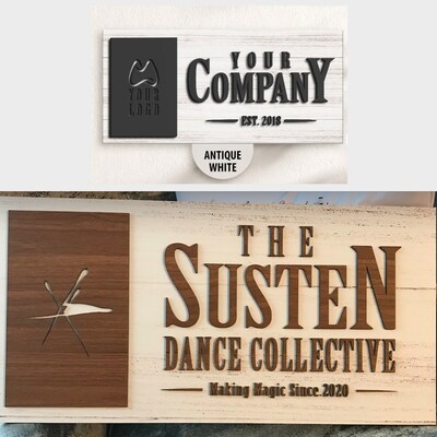 Personalized Wooden Logo Sign, Wooden Sign, Custom Wood Company Sign ...