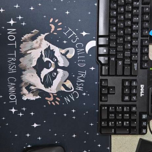 Raccoon Desk Mat Funny Motivation Desk Pad Unhinged Office Hilarious ...