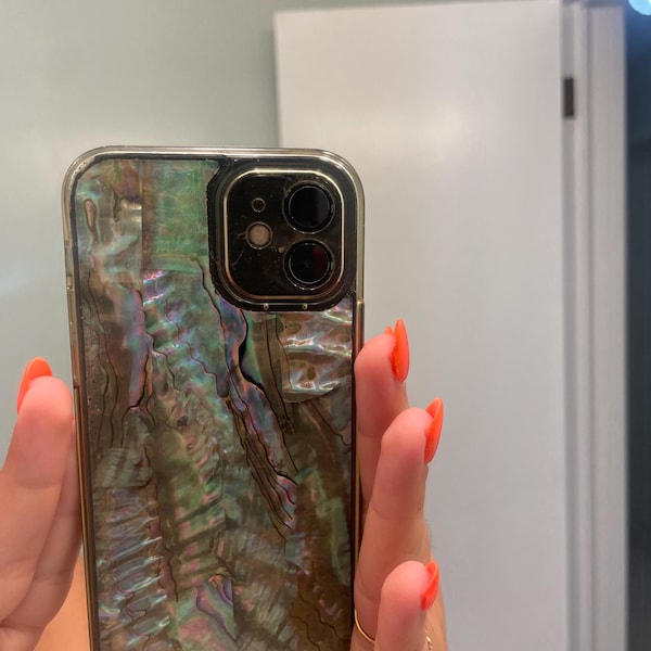 Abalone Shell Phone Case Iridescent Cover for iPhone 16 15 14 13 12 11 Pro Max /16pro/16promax ...