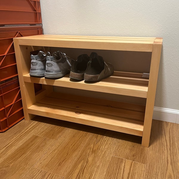 30 Inches Rustic Shoe Rack 3 Levels, Shoe Storage, Shoe Organizer, Shoe ...